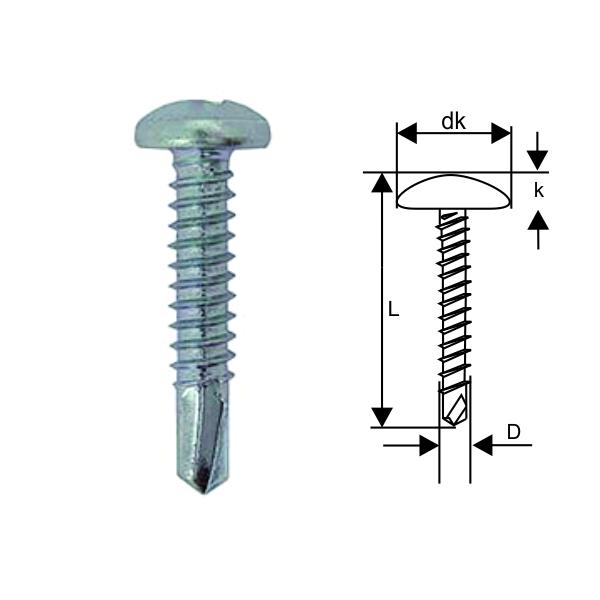 Surub autoforant cu cap bombat 4.8X90 mm - Monplast