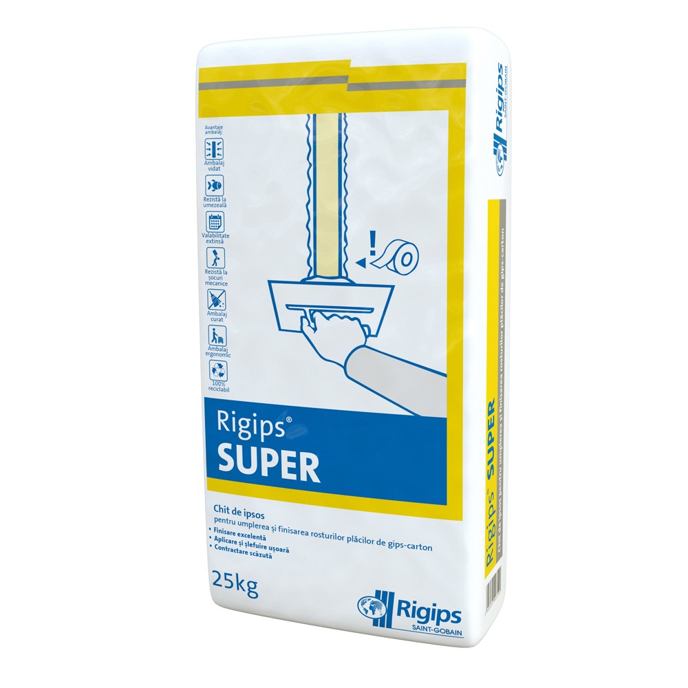 Chit alb de rosturi pentru placi de gips carton- Rigips Super, 25 kg ...