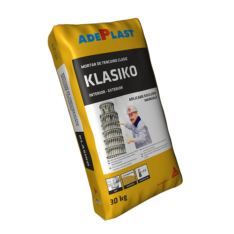 Mortar de tencuiala pentru interior si exterior, Klasiko 30 kg - Monplast