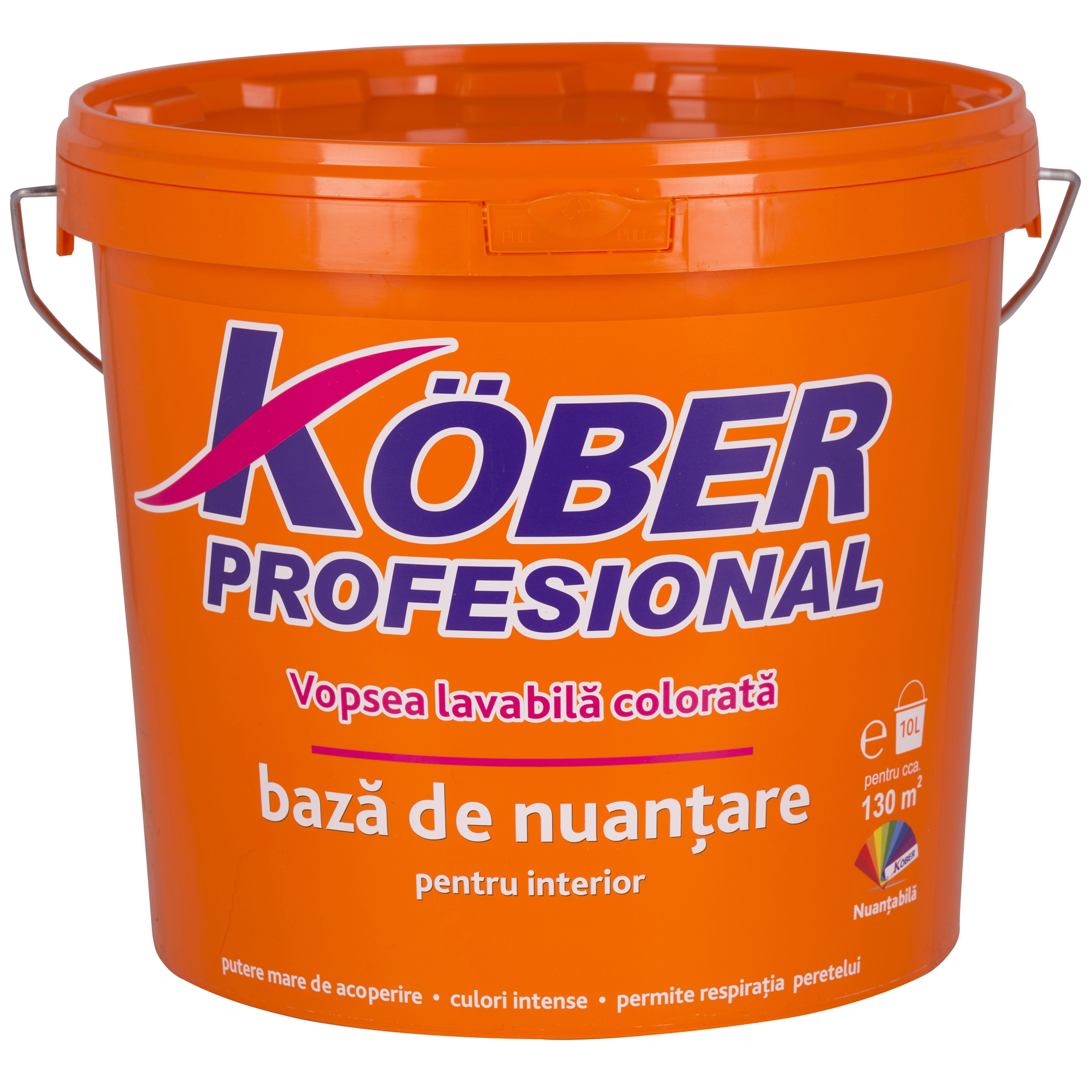 Vopsea lavabila colorata KOBER Profesional pentru interior, 10 l - Monplast